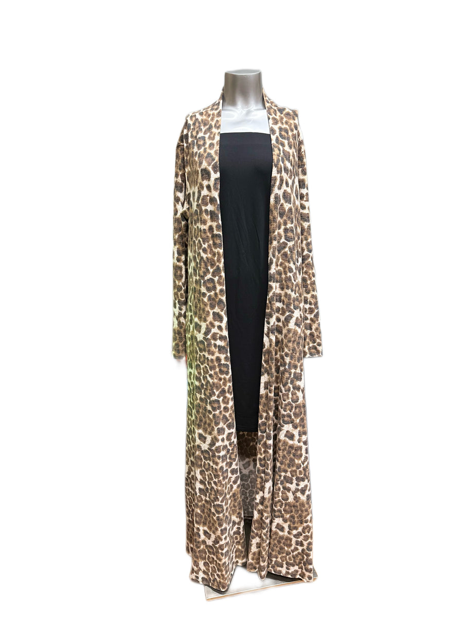 Long sleeve super cozy animal print duster – Chikodi’s World